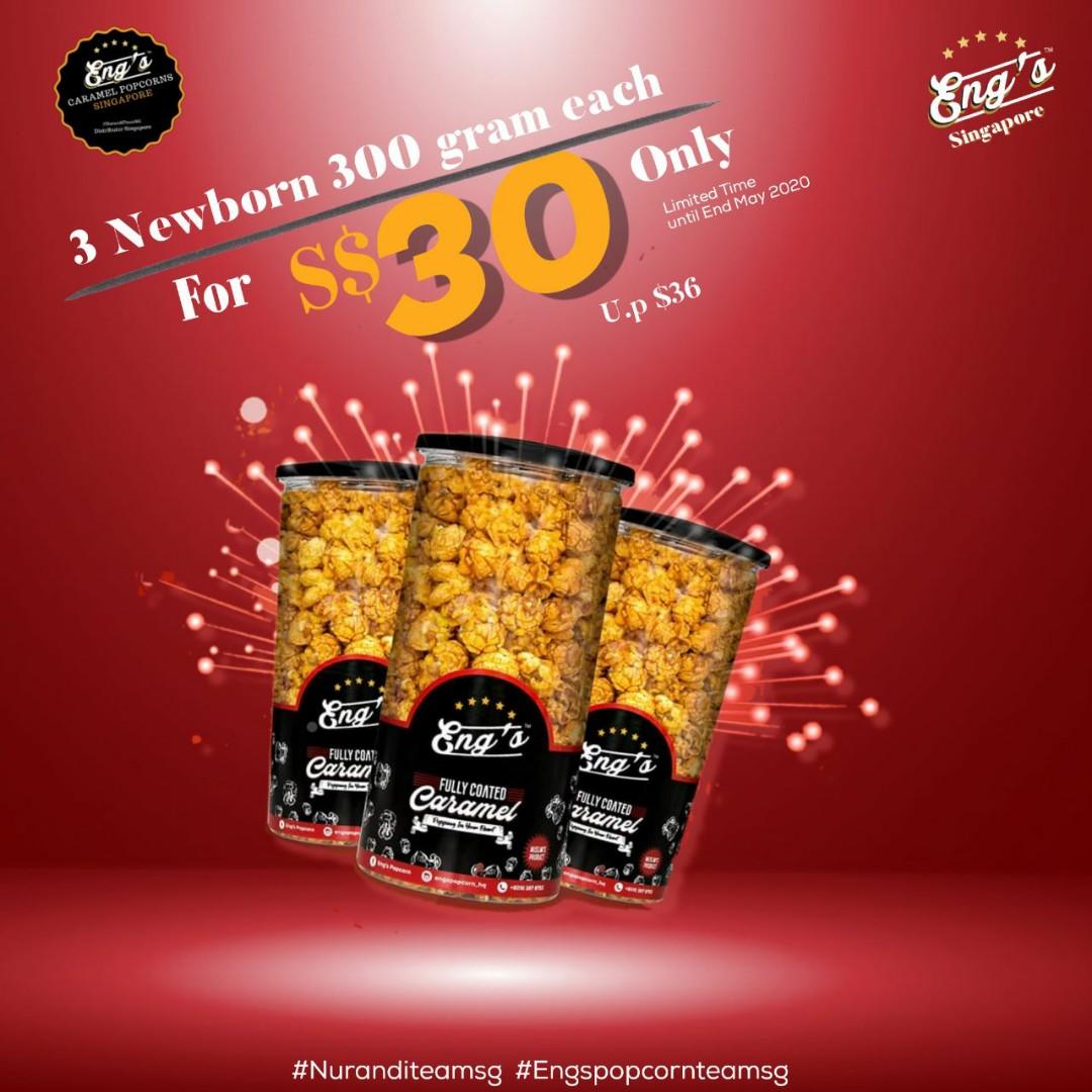 Eng's Popcorn caramel, Food & Drinks, Packaged & Instant Food on Carousell