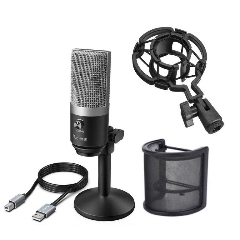 Fifine K670 USB Microphone with U-Shape Filter and Shockmount, Audio ...