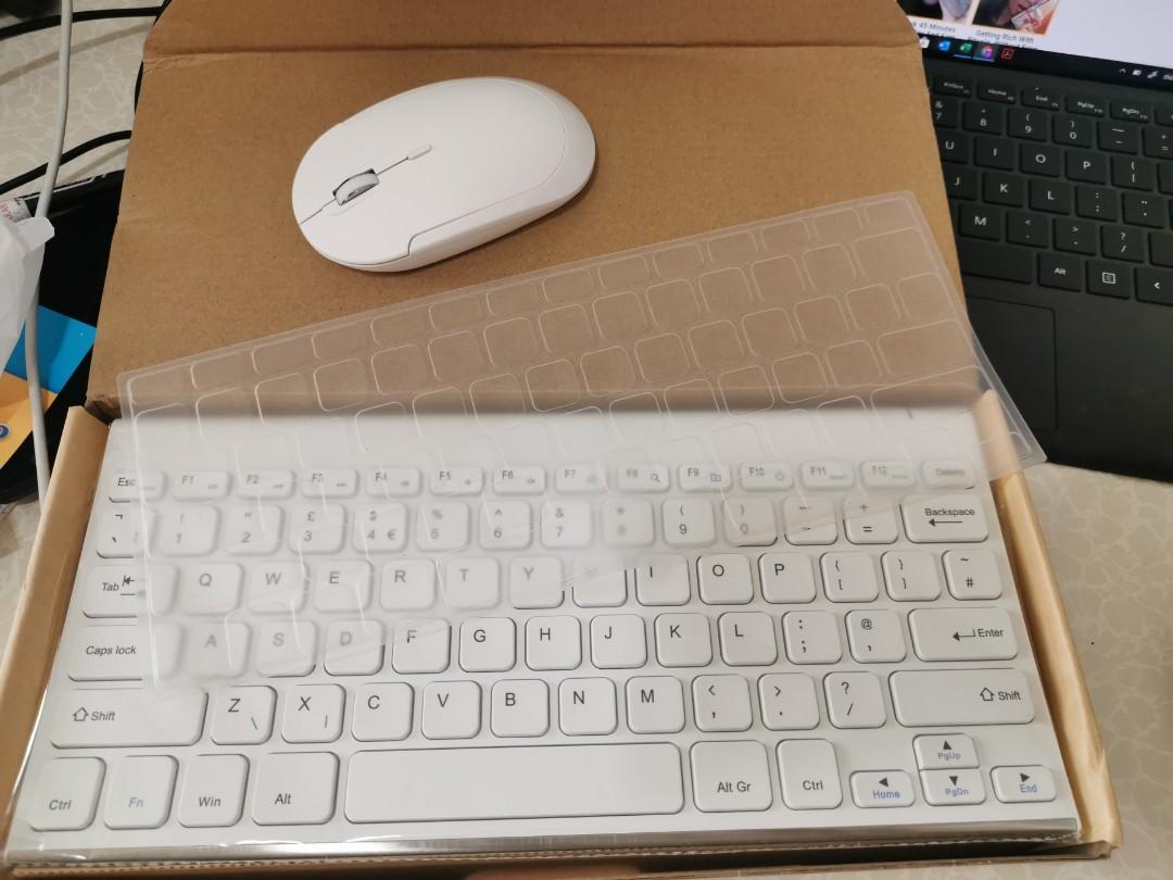 Jelly Comb USB Wireless Keyboard and Mouse Combo, Ultra Slim Keyboard ...