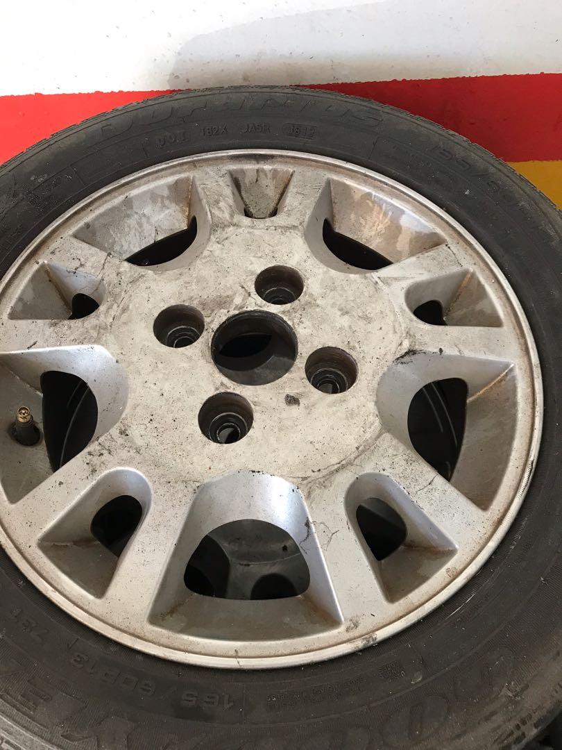 Kelisa original rim with tyre, Auto Accessories on Carousell