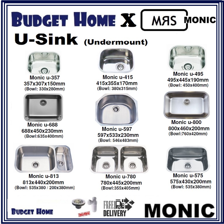 Kitchen sink // Monic undermount kitchen sink, Furniture & Home Living ...