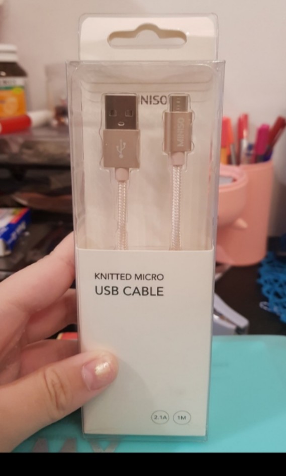 Miniso USB knitted cable, Mobile Phones & Gadgets, Mobile & Gadget ...