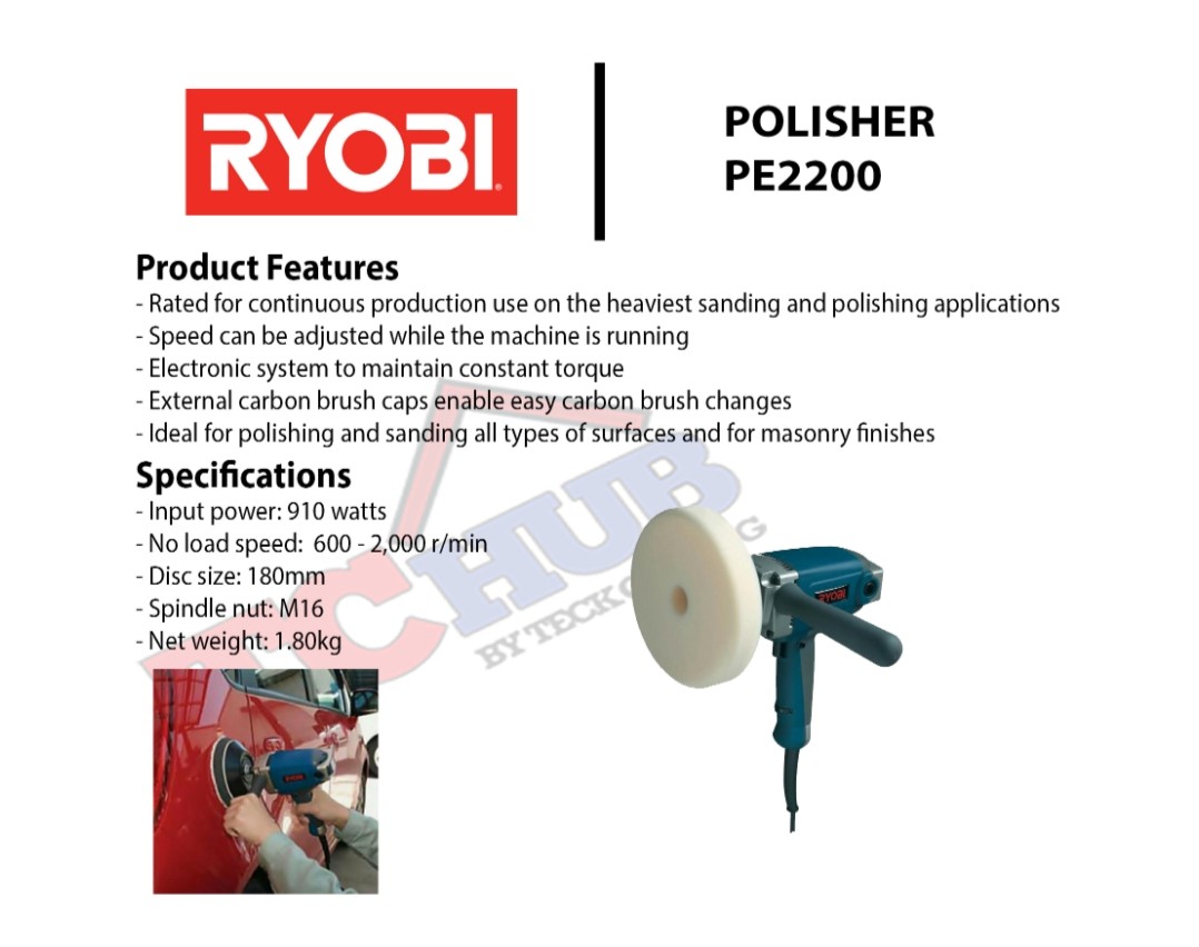 Ryobi Polisher PE2200, Furniture & Home Living, Home Improvement & Organisation, Home ...