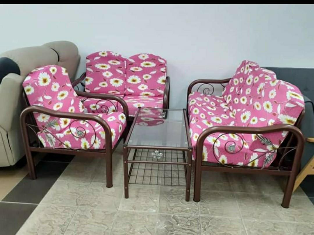 SOFA SET STEEL CUSHION, Furniture & Home Living, Furniture, Sofas on ...