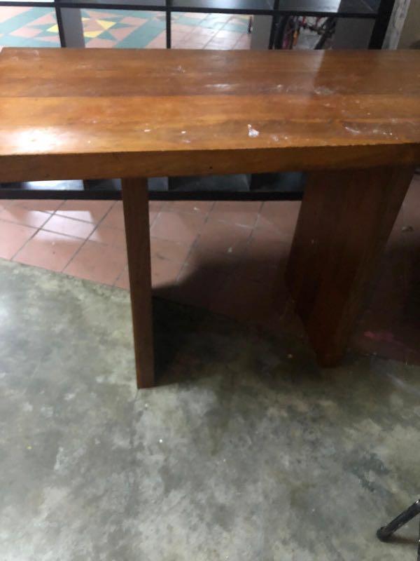 Thick wood table only, Furniture & Home Living, Furniture, Tables ...