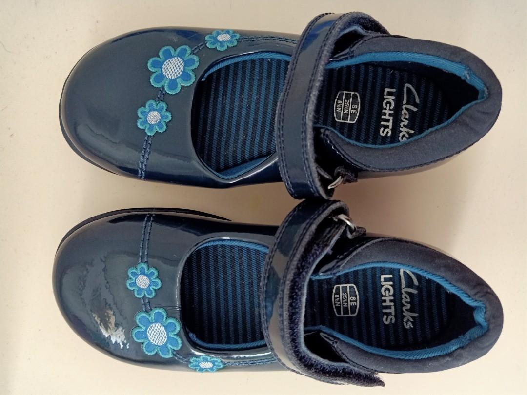 CLARKS Girls Light UP Party Shoes - Blue Colour - Size 8 - NEW - From ...