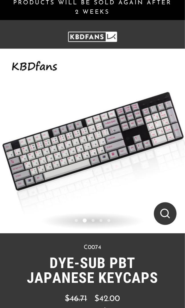 Dye-Sub PBT keycaps from KBDfans with japanese words, Computers & Tech ...