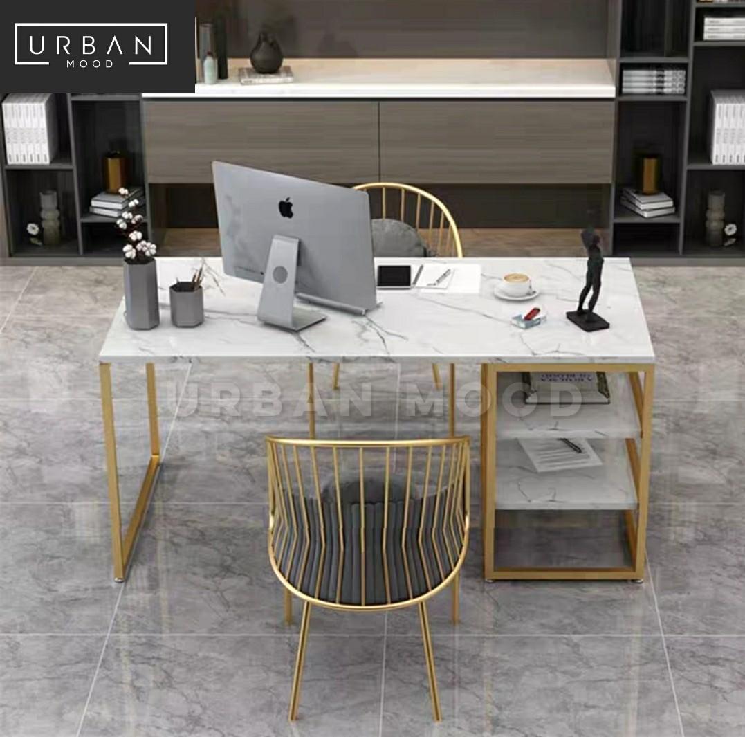 ELVIRA Modern Marble Study Table, Furniture & Home Living, Furniture ...