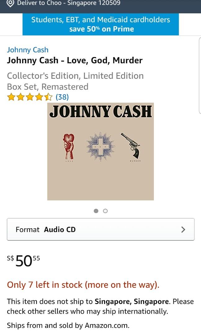 Johnny Cash - Love, God, Murder Collector's Edition, Limited Edition ...