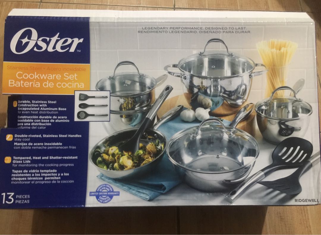 Oster Ridgewell 13pc Cookware Set, Furniture & Home Living, Kitchenware ...