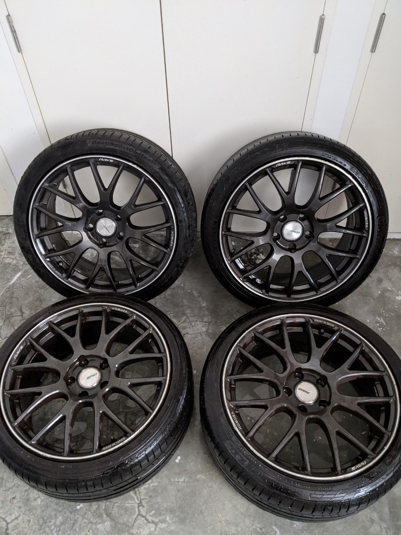RAYS HOMURA 18 inch Rims, Car Accessories, Tyres & Rims on Carousell