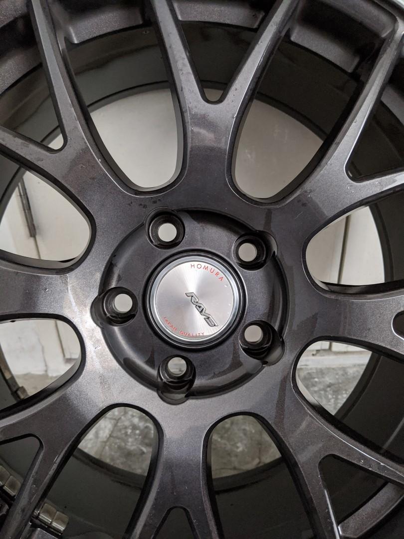 RAYS HOMURA 18 inch Rims, Car Accessories, Tyres & Rims on Carousell