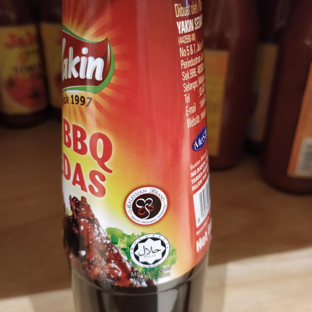 Yakin Sos BBQ Pedas Hot BBQ Sauce 250g for meat vege, Food & Drinks ...