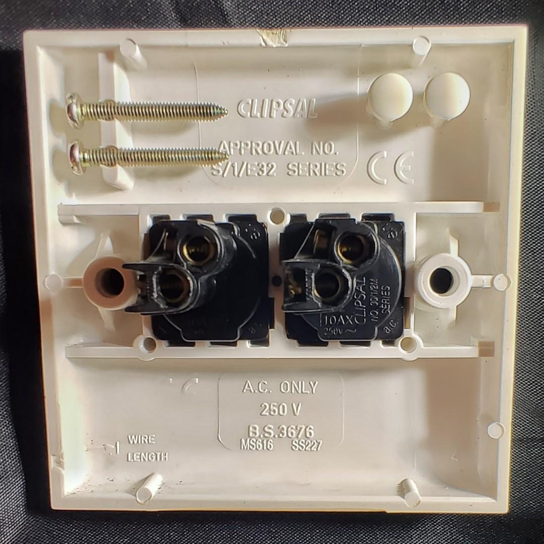 Clipsal light switch, 2 gang, S/1/E32, good condition, Furniture & Home ...