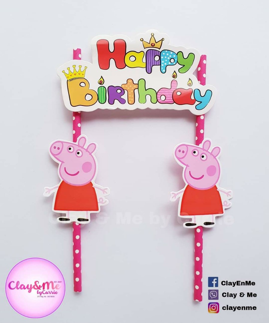 Peppa Pig paper cake topper, Hobbies & Toys, Stationary & Craft ...