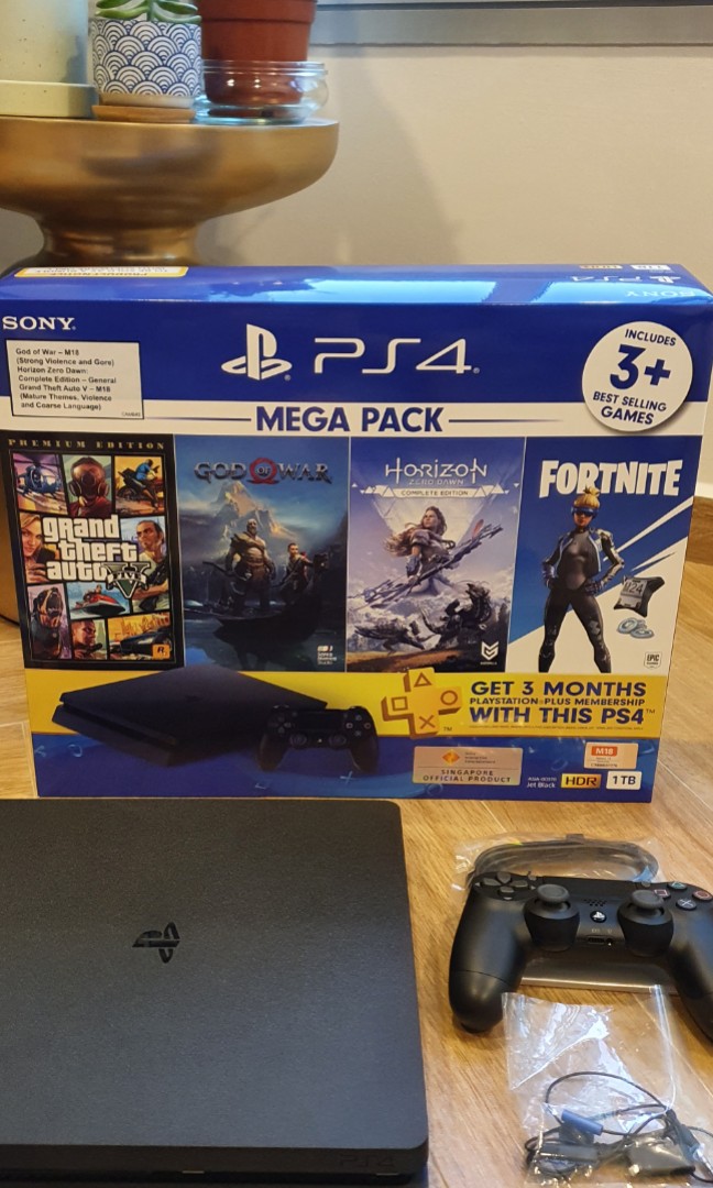 PS4 Slim 1TB Mega Pack Bundle with FF7 Remake, Video Gaming, Video Game ...