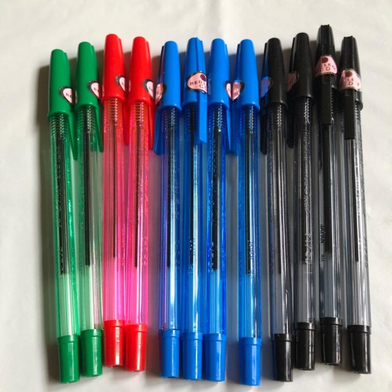 RED LEAF BALL POINT PEN IN BLACK RED BLUE GREEN / BLUE PEN / BLACK PEN ...