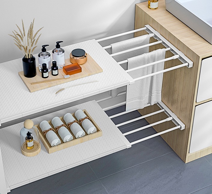 EXTENDABLE SHELF RACK ADJUSTABLE WARDROBE, Furniture & Home Living ...