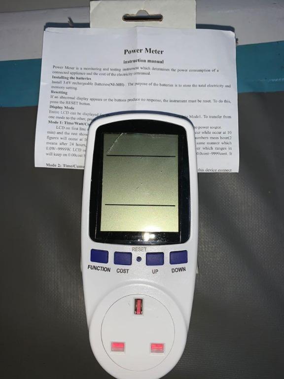 Power Meter Dual Tariffs, Electricity Usage Monitor UK Plug for Power ...