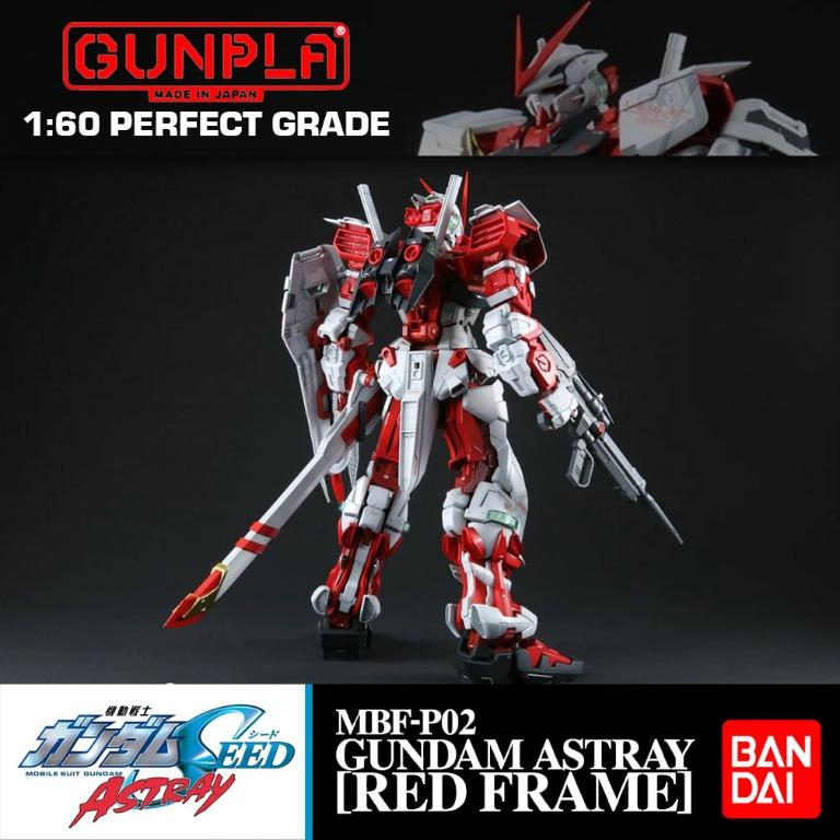 全新 Bandai 1:60 PG Perfect Grade MBF-P02 Gundam Astray Red Frame 高達模型 紅色 ...