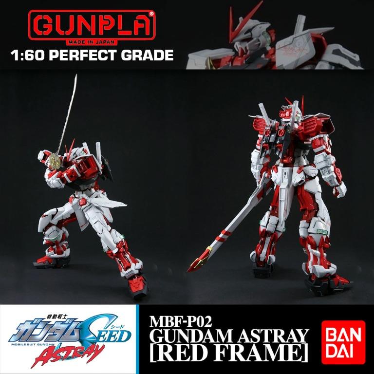 全新 Bandai 1:60 PG Perfect Grade MBF-P02 Gundam Astray Red Frame 高達模型 紅色 ...
