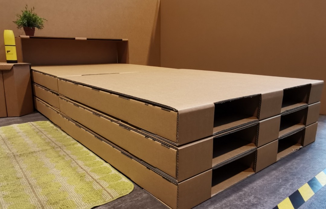 Cardboard Single Bed Frame, Furniture & Home Living, Furniture, Bed ...