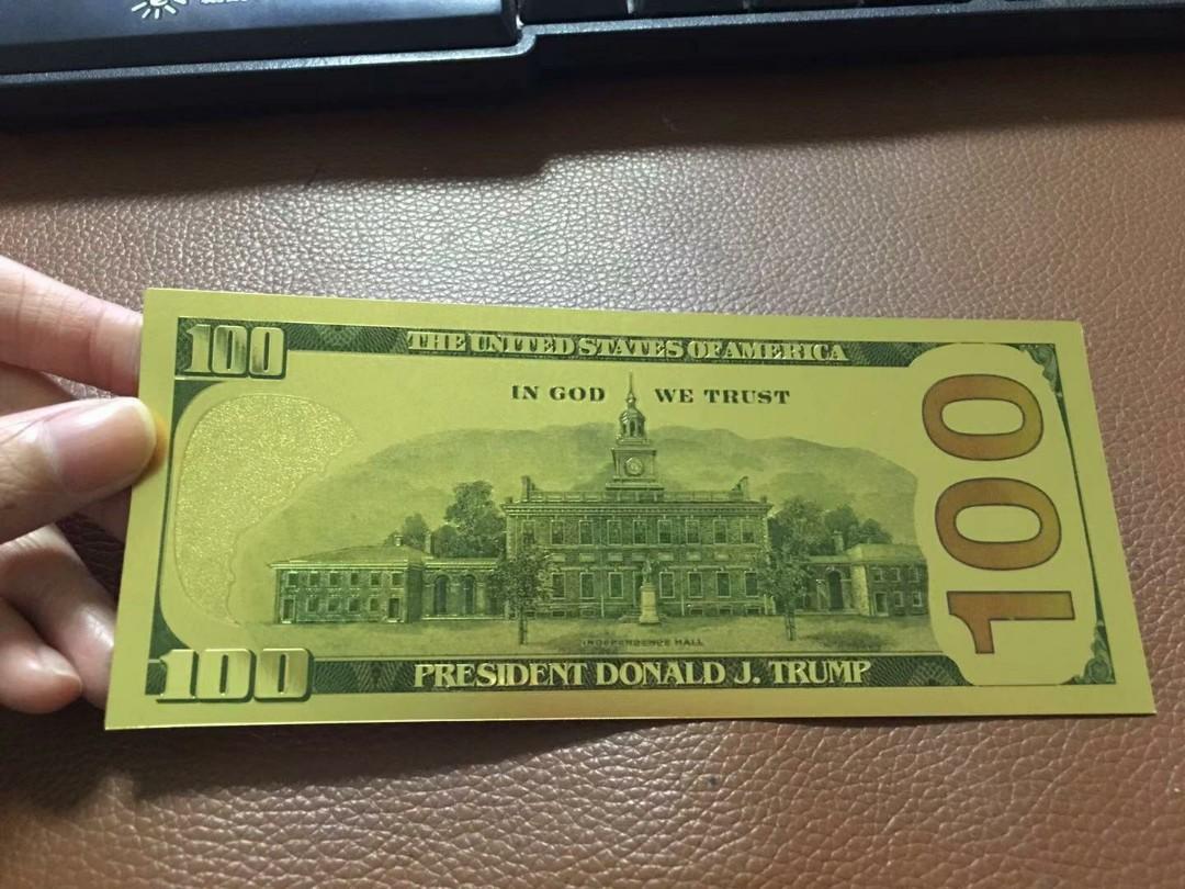 Donald Trump USD100 Gold Foil Bank Note, Hobbies & Toys, Memorabilia ...
