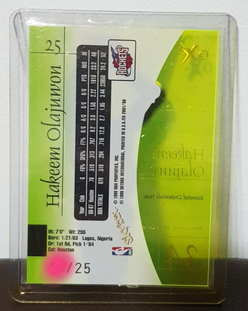 NBA cards Ex 2001 essential Credentials Hakeem Olajuwon (Only 25 in ...