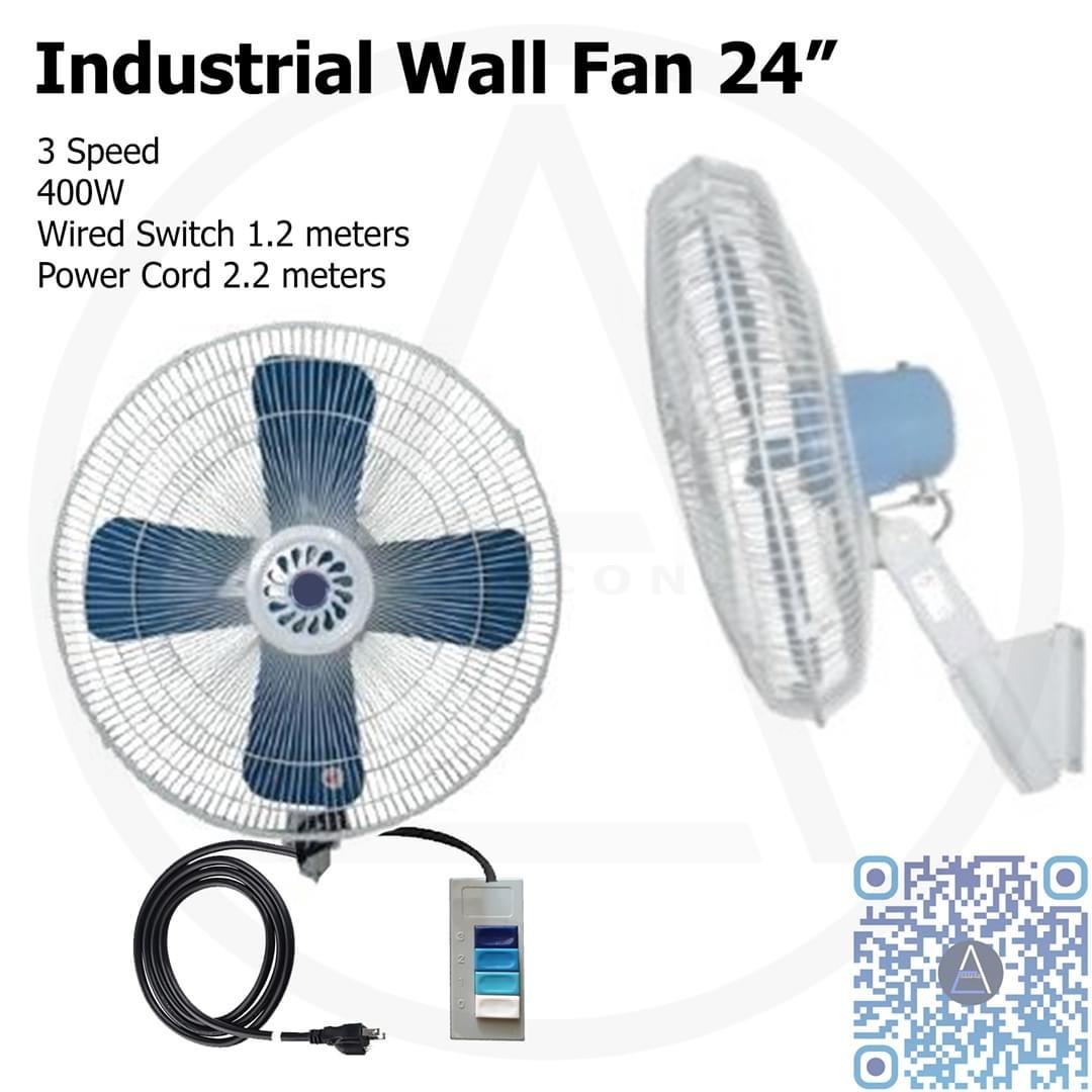 Industrial Wall Fan 24", Furniture & Home Living, Lighting & Fans, Fans ...