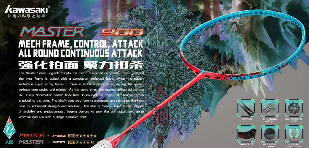 KAWASAKI MASTER 900 Badminton racket - All Round Continuous Quick ...