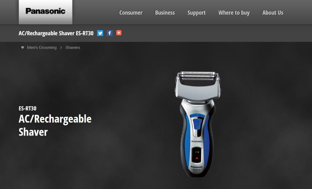 Panasonic Shaver (NEW) ES RT30 WASHABLE ReCHARGEABLE, Beauty & Personal ...