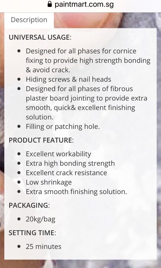 S11(stopping compound)+Cornice adhesives, Everything Else on Carousell