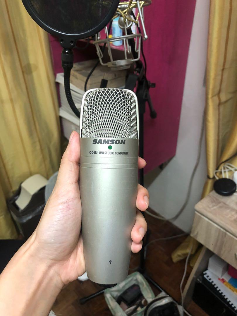 SAMSON recording microphone with mic stand and pop filter, Video Gaming ...