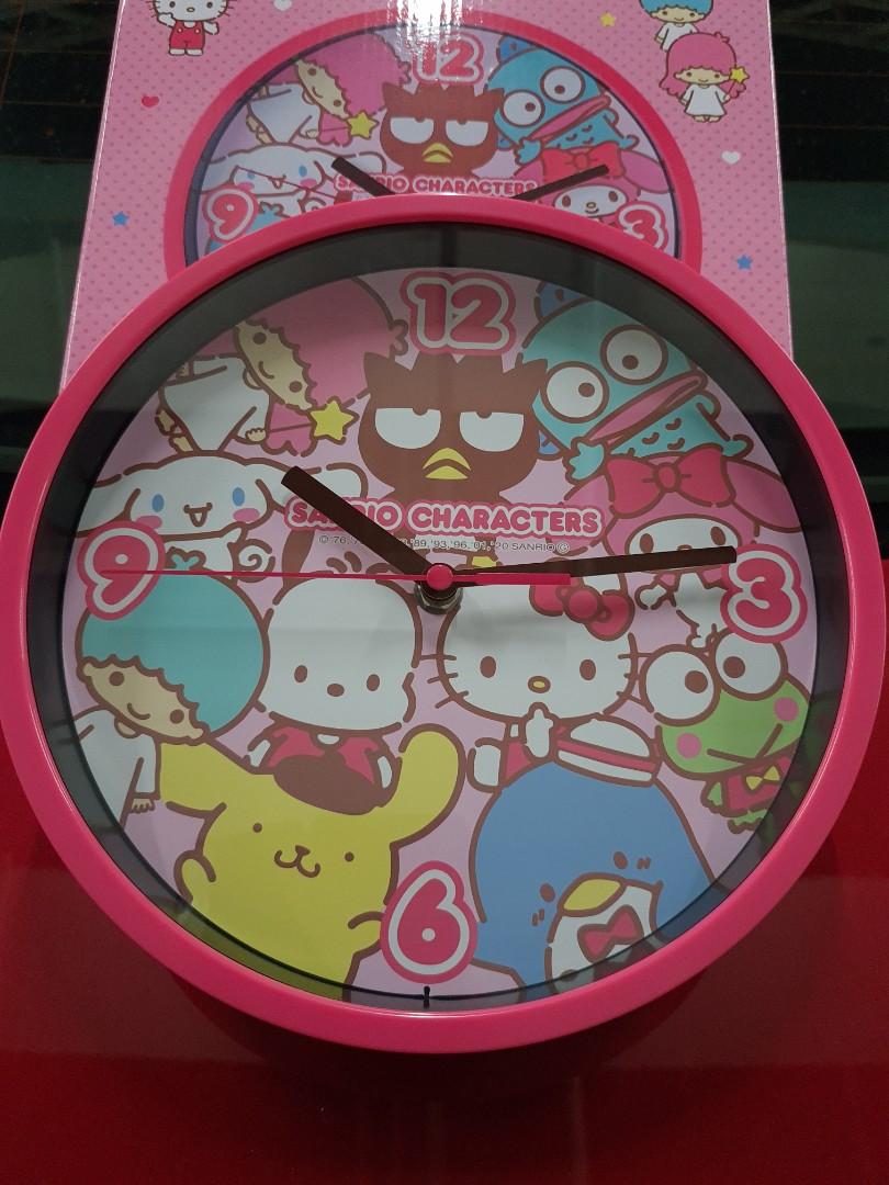SANRIO All Characters Wall Clock, Hobbies & Toys, Toys & Games on Carousell