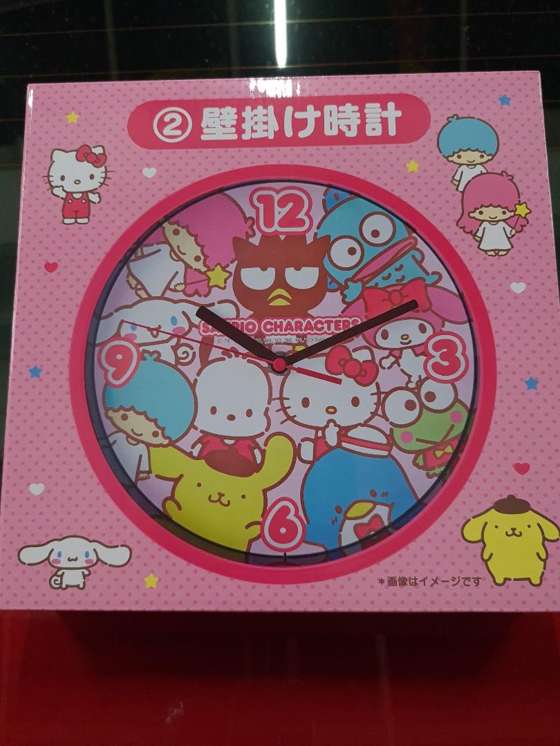 SANRIO All Characters Wall Clock, Hobbies & Toys, Toys & Games on Carousell