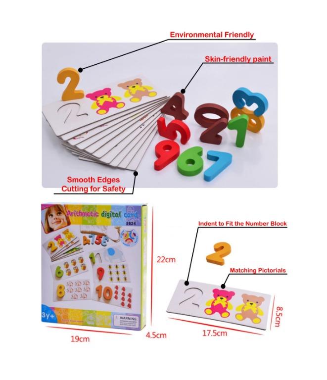 Number Wooden Blocks & Cards (Sensorial Play) + Additional 5% discount ...