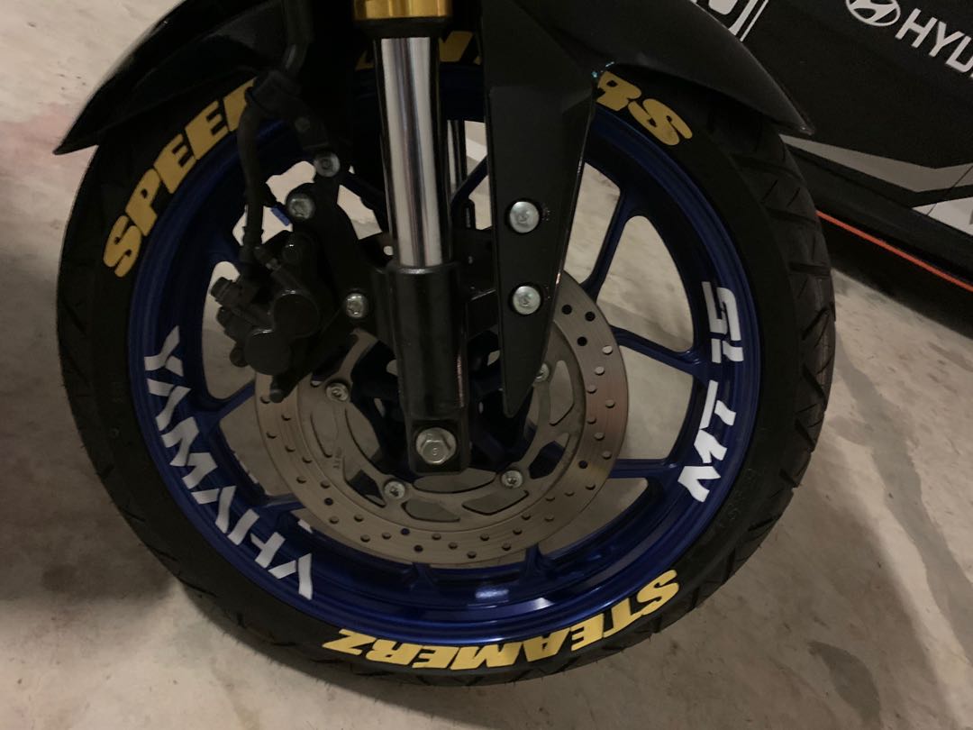 Yamaha MT 15 Tyre bomb / tyre lettering / tyre tag / tire lettering ...