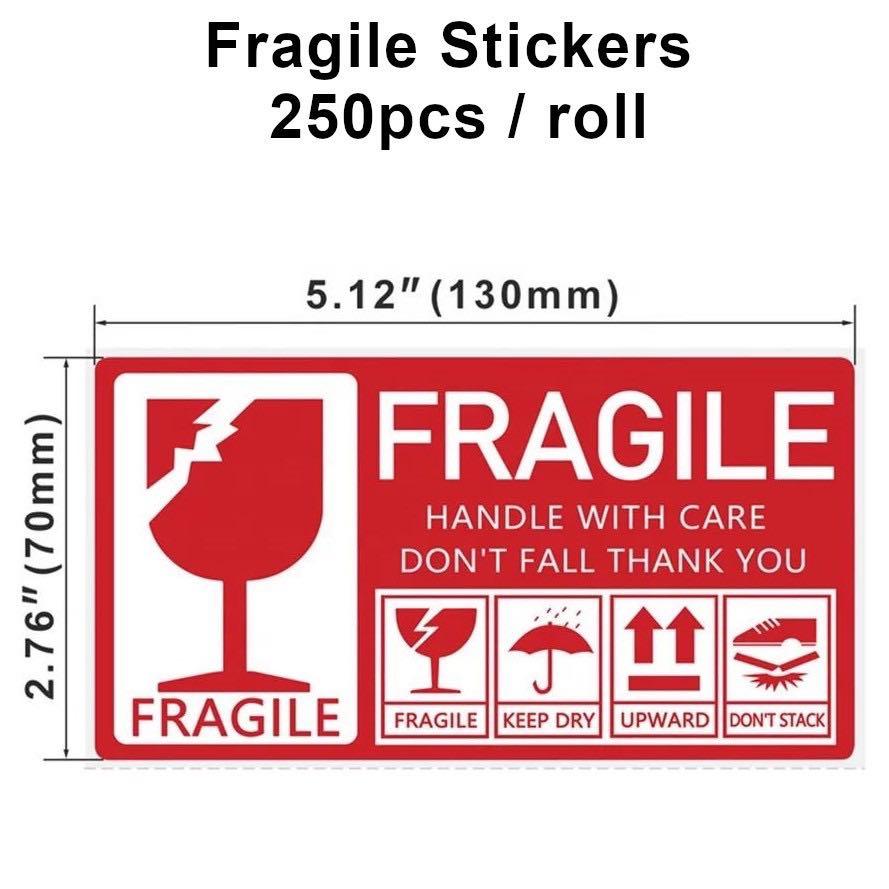 250 pcs Fragile Sticker / Packaging Labels/ Carton Box / Cargo [Local ...
