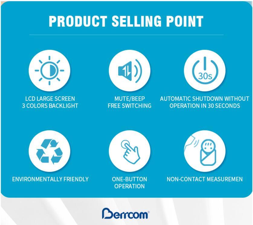 Berrcom JXB-178 Infrared Thermometer Digital Forehead Thermometers Non ...