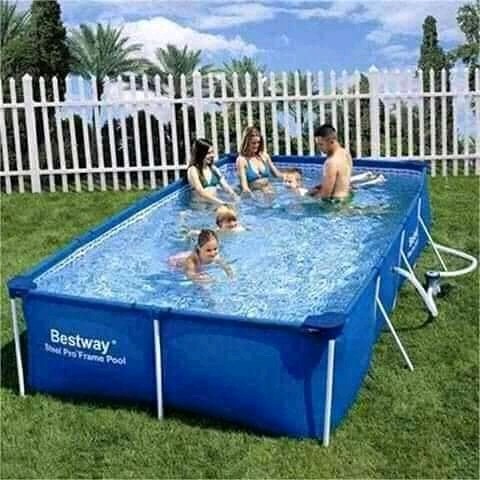 Biggest Intex pool rectangular frame set, Furniture & Home Living, Home ...