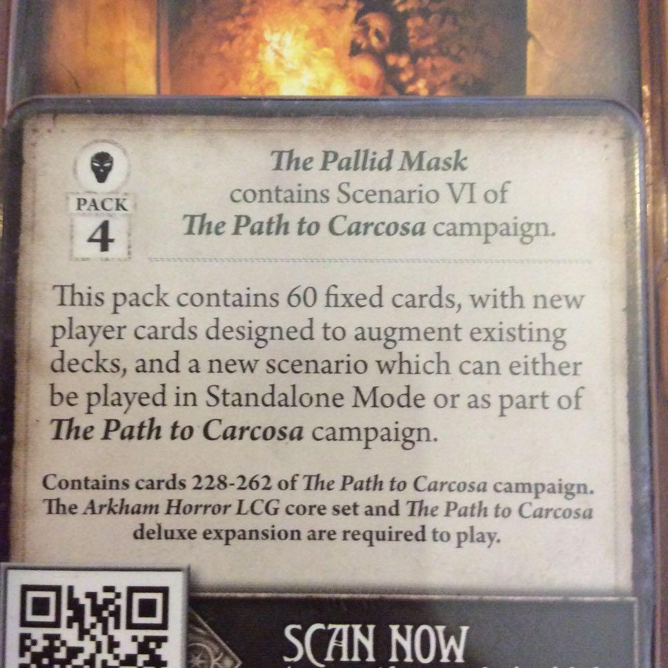 Arkham Horror The Card Game The Pallid Mask Mythos Pack 4, Hobbies ...