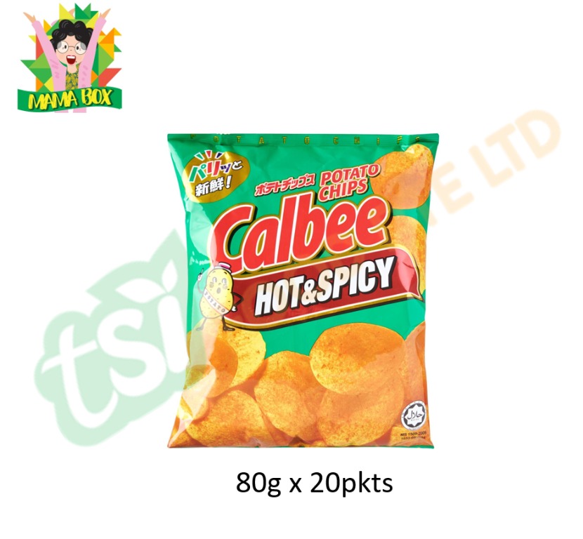 Calbee Potato Chips HOT AND SPICY 80g x 20 pkts (Carton Sales), Food ...