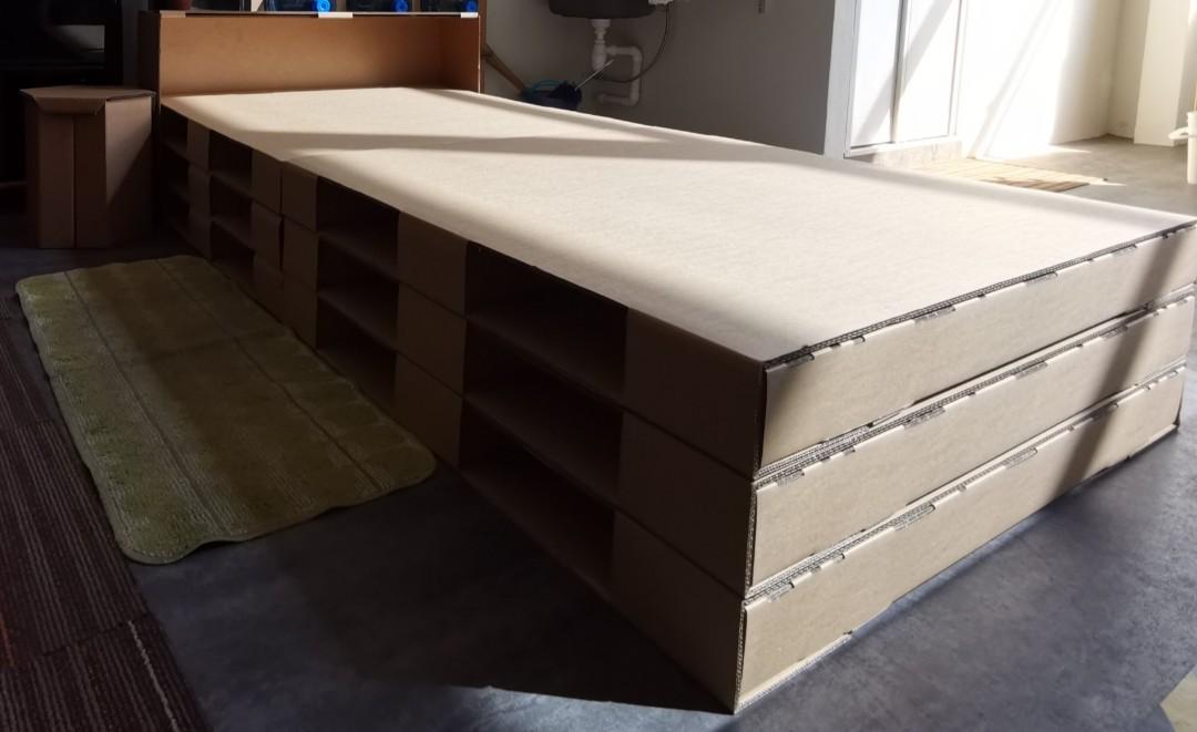 Cardboard Single Bed Frame, Furniture & Home Living, Furniture, Bed ...