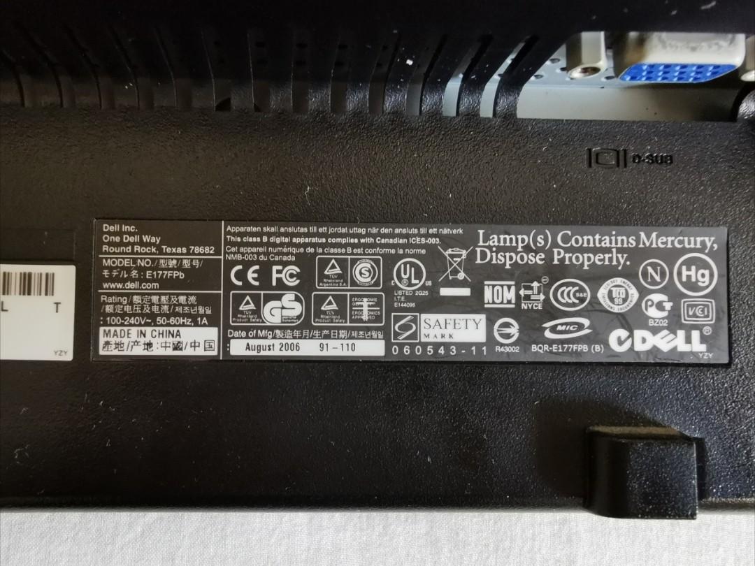 Dell Monitor E177FPb 17'', Electronics, Computer Parts & Accessories on ...