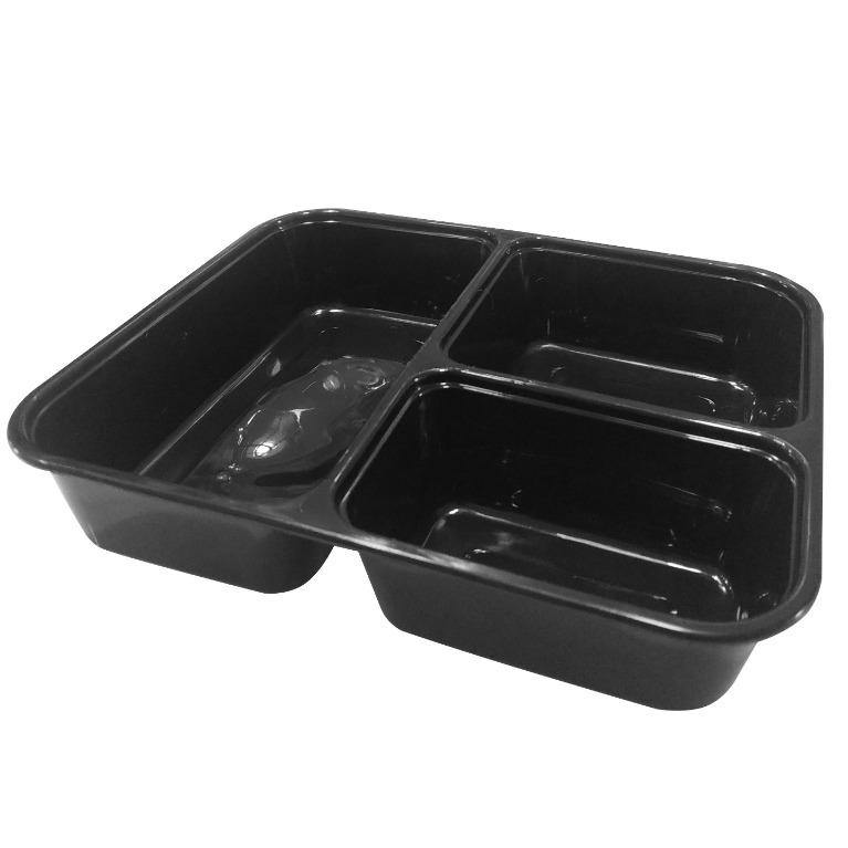 Disposable take away (dabao) 3-compartment Bento Box (food container ...