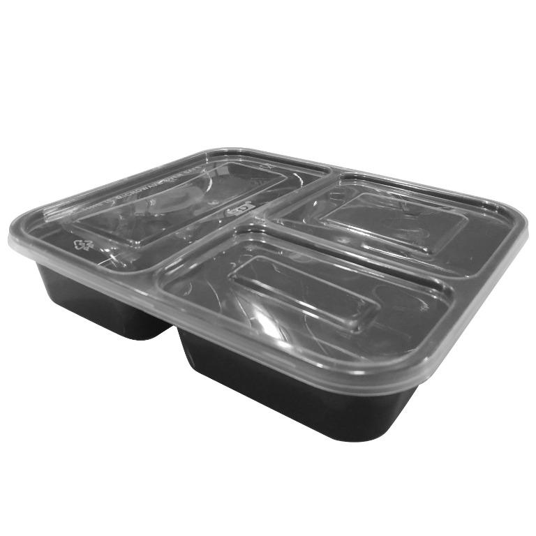 Disposable take away (dabao) 3-compartment Bento Box (food container ...