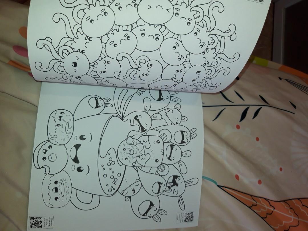 doodle coloring book, buku mewarnai, Buku & Alat Tulis, Buku Anak-Anak ...