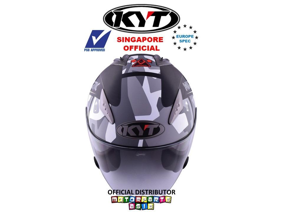 KYT HELLCAT MIMETIC MATT GREY, Motorcycles, Motorcycle Accessories on Carousell