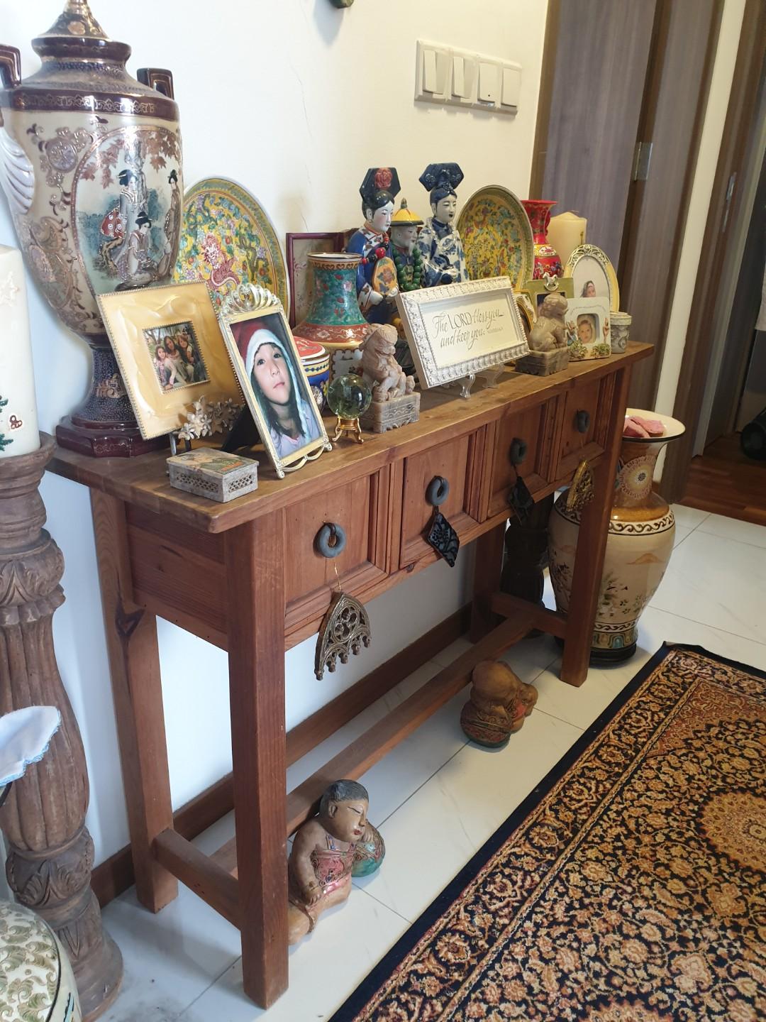 Mexican Teak Wood Console Table, Furniture & Home Living, Furniture ...