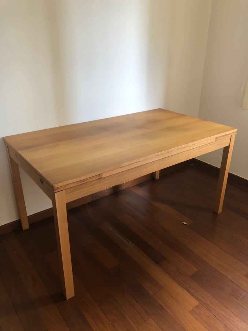 Muji Oak Extendable Dining Table, Furniture & Home Living, Furniture ...
